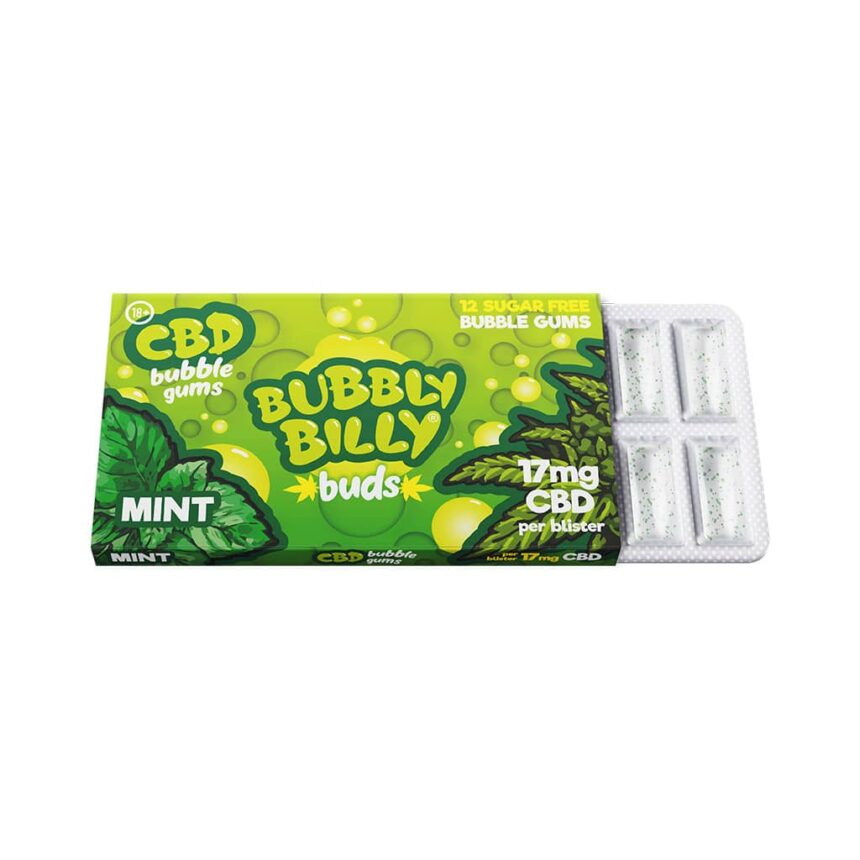 CBD Chewing Gum Mint - Bubbly Billy Buds - GREENLAB